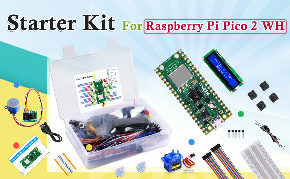52Pi Raspberry Pi Pico 2 WH Starter Kit Programming Experiment Breadboard | Shopee Philippines