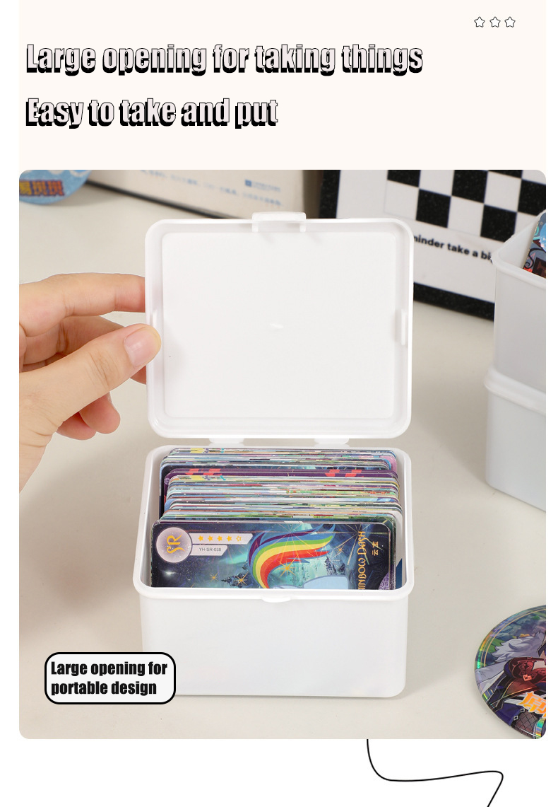 Dust-proof PP small card storage box with stacking classification and ...