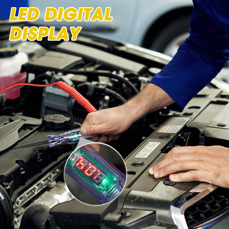 3V-48V DC Automotive Circuit Tester Pen Long Probe LED Test Light for ...