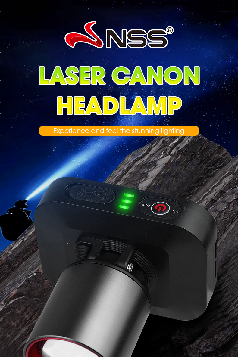 NSS Laser Canon Headlamp Fast Charging IPX6 Waterproof Long Endurance ...