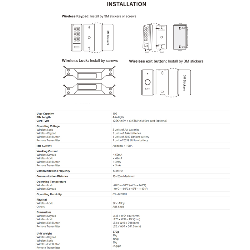 Waterproof Wireless Access Control Kits Electronic Gate Garage Door ...