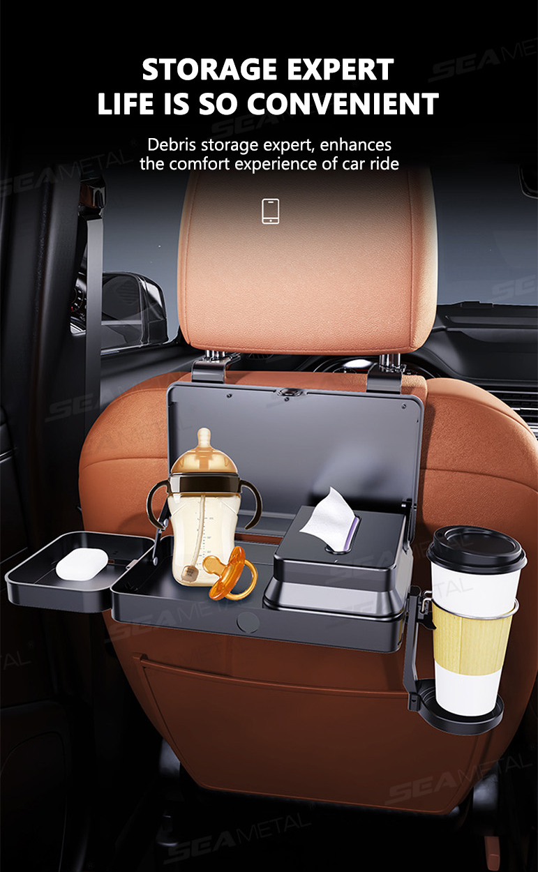 SEAMETAL Car Rear Table Small Folding Dining Table Universal Rear Seat ...