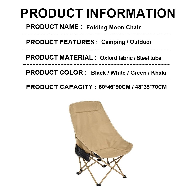 Moon Chair High Back Round Camping Outdoor Folding Chair Portable With ...