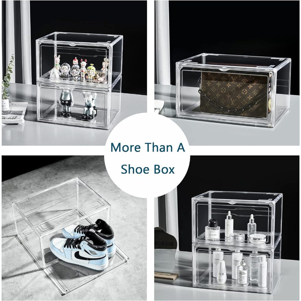 Buy 1Take 1 Acrylic shoe box Magnetic side drop shoe box Stackable ...