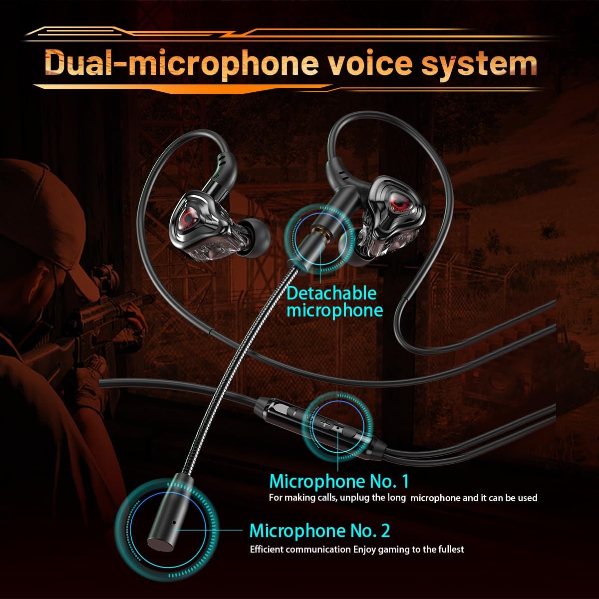 SPRISE G59 Earphones In-Ear Gaming Earbuds 3.5mm Type-C Mic USB-C Noise ...