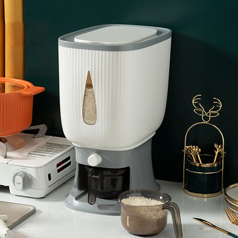 CLICK SHOPE 10KG Rice Dispenser Large Capcity Sealed Grain Food Storage ...