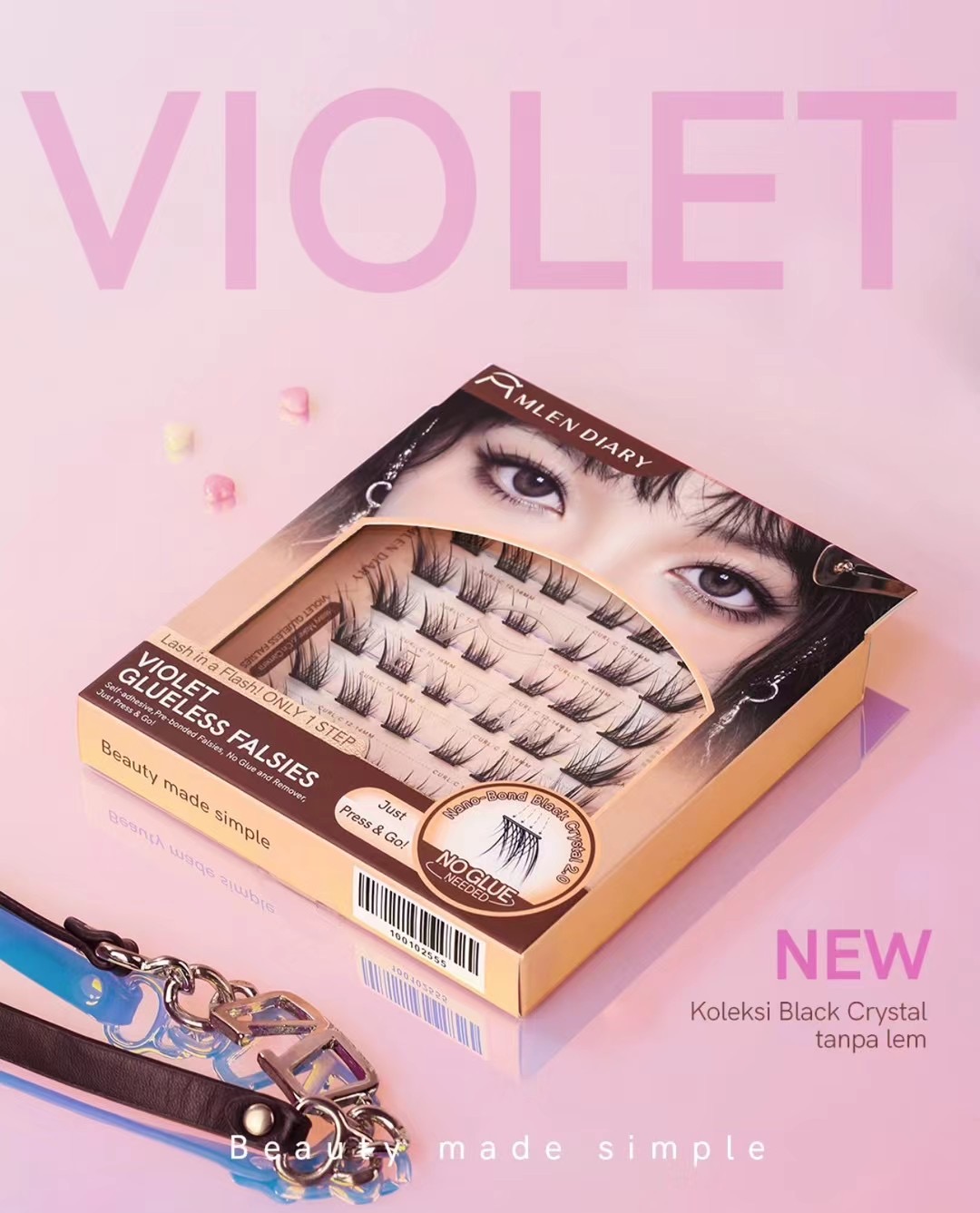 MLEN DIARY Glue Free Lash Clusters Eyelashes Individual Lash Extension ...