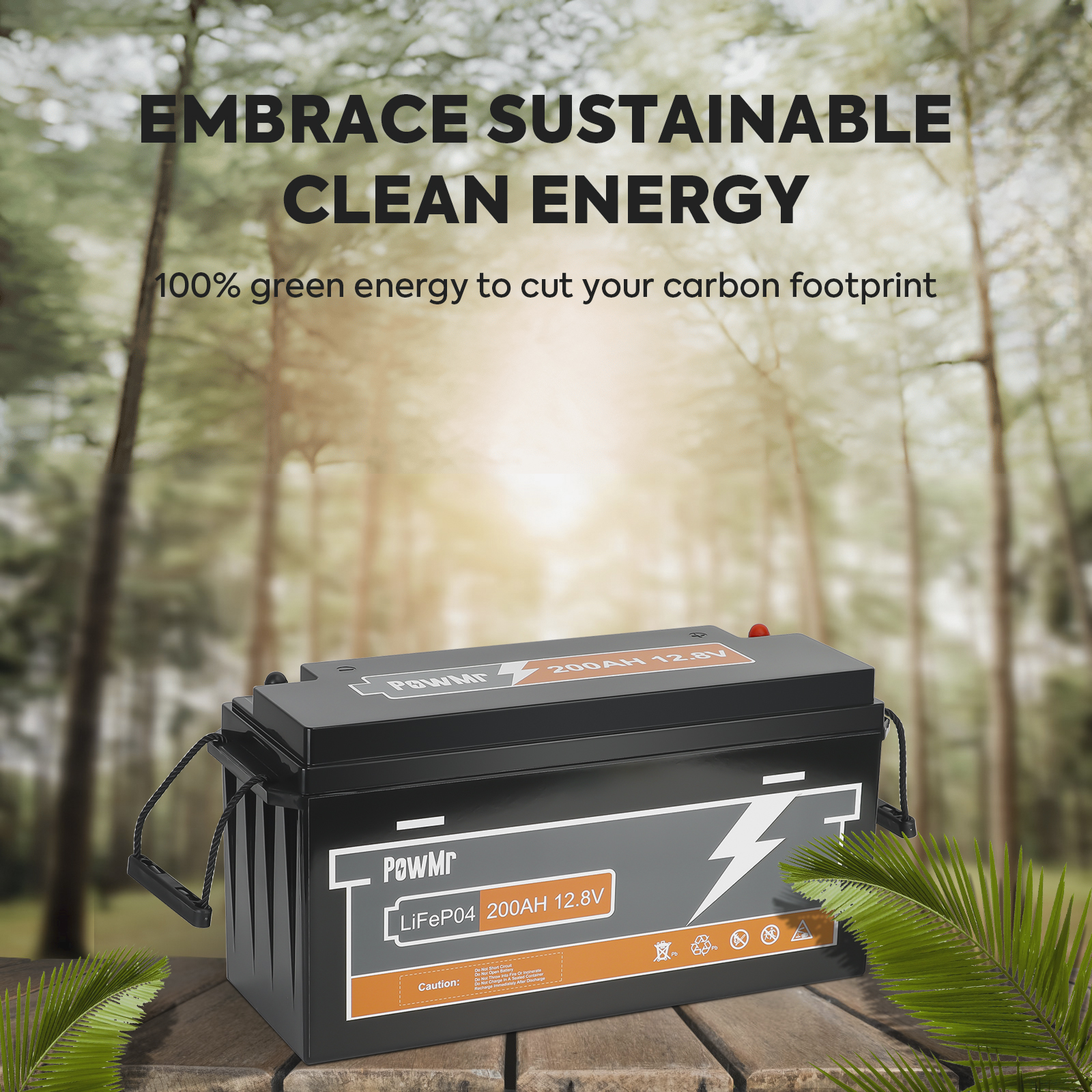 PowMr 12V 200AH LiFePo4 Battery, Solar Battery, Ebike Battery, High ...