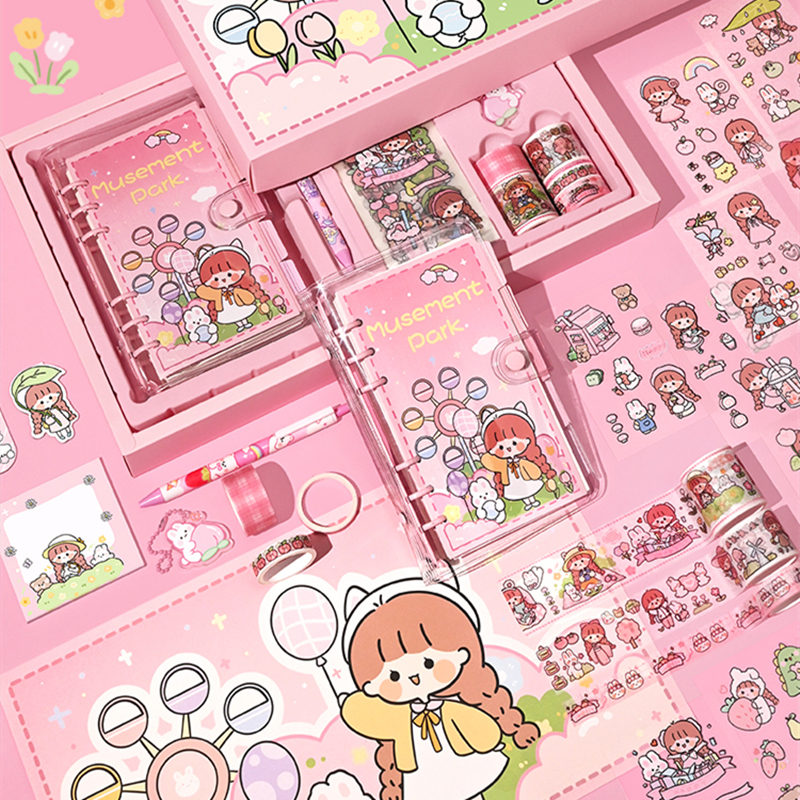 Hand ledger set girl heart cute style full set of gift box hand account ...