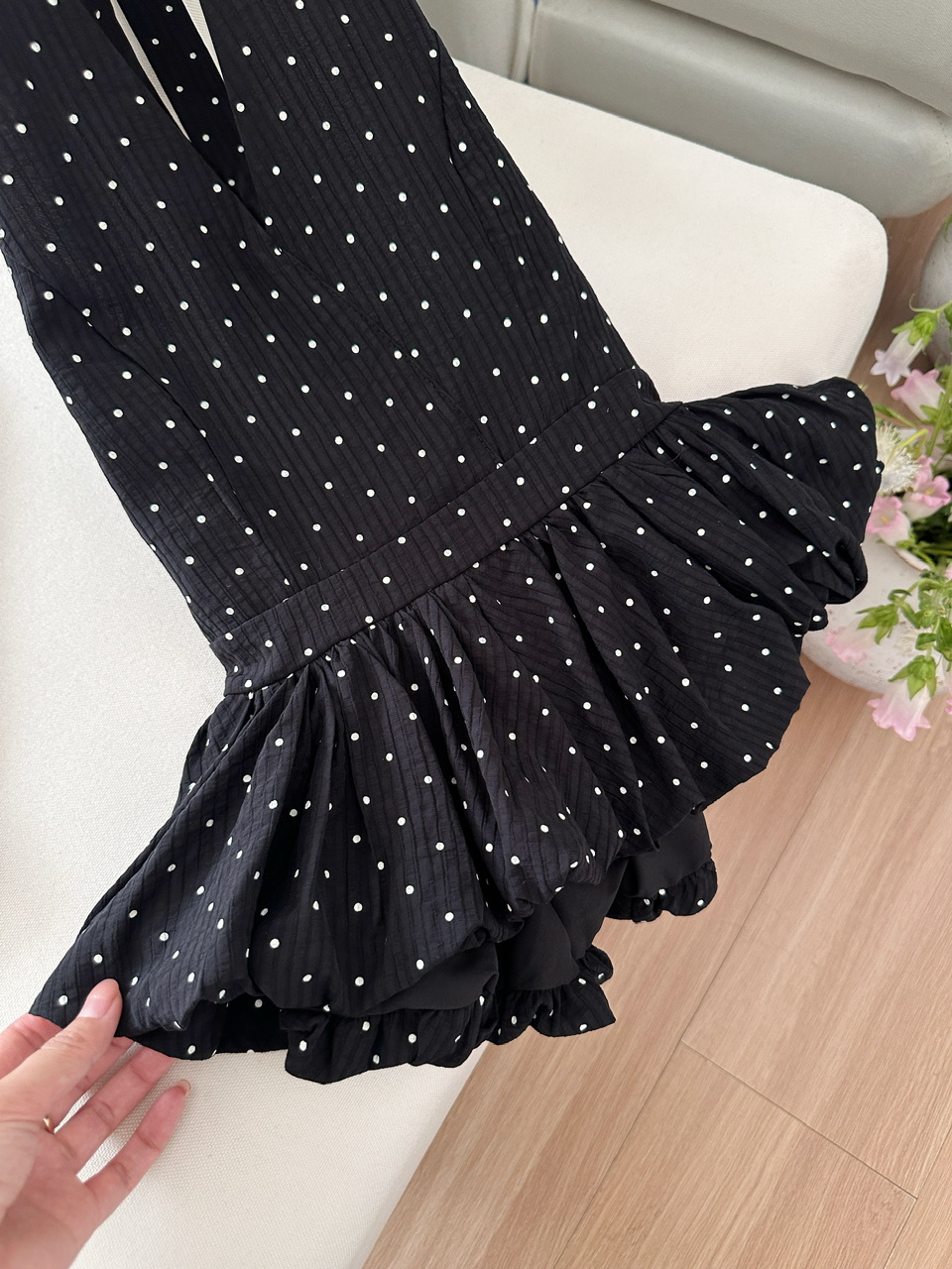 86003 All-Match Halter Halter Neck Polka Dot Narrow Waist Sling Women ...