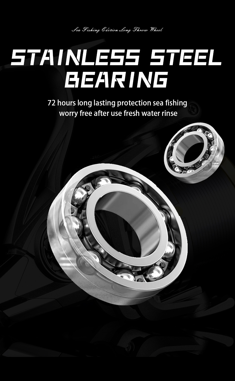 BEARKING NGK New Spinning Reel Saltwater Fishing Reel Scroll 8000-14000 Model Speed 4.8:1 Drag ...