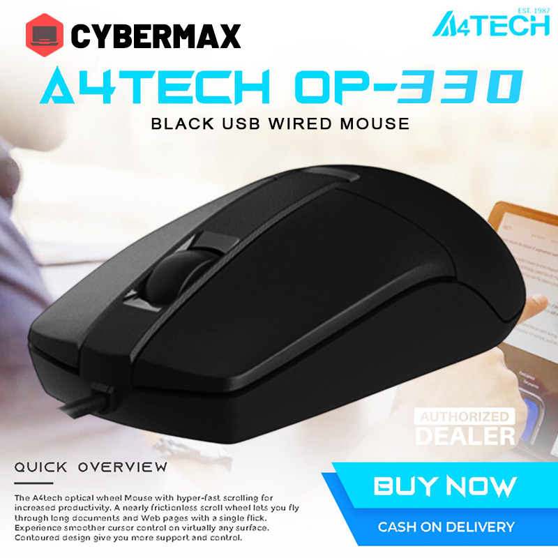 A4TECH OP-330 Wired Mouse 1200 DPI Optical Silent Plug&Play USB Mice ...