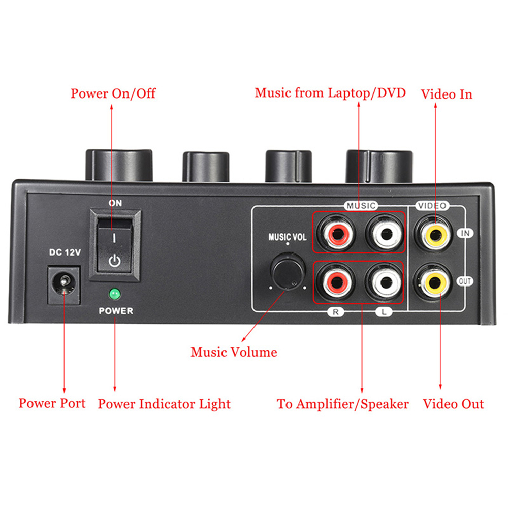 Multifunctional Audio Mixer Amplifier Portable Dual Mic Inputs For ...