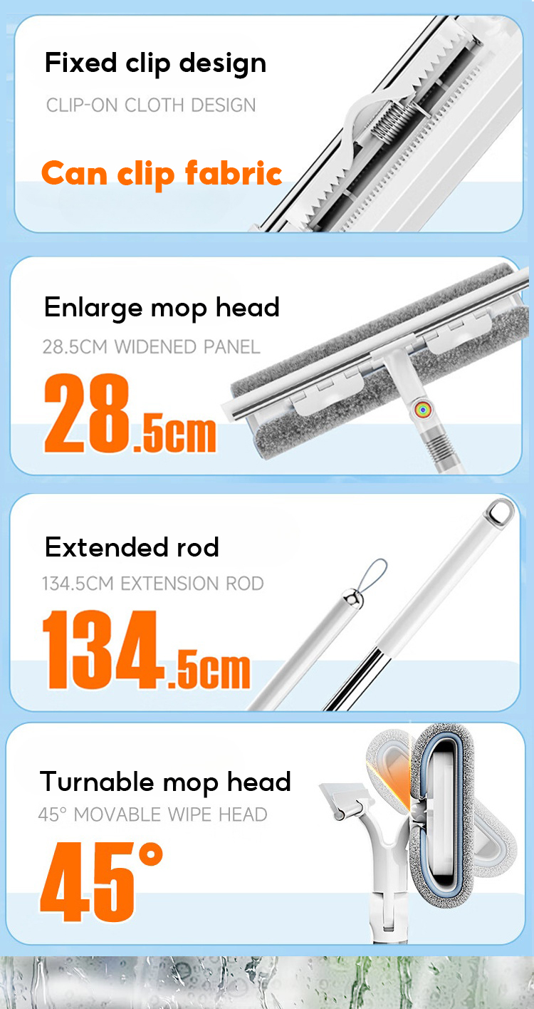 JOYBOS 3in1 Window Mop Double-Sided Cleaning Glass Window Squeegee Mop ...