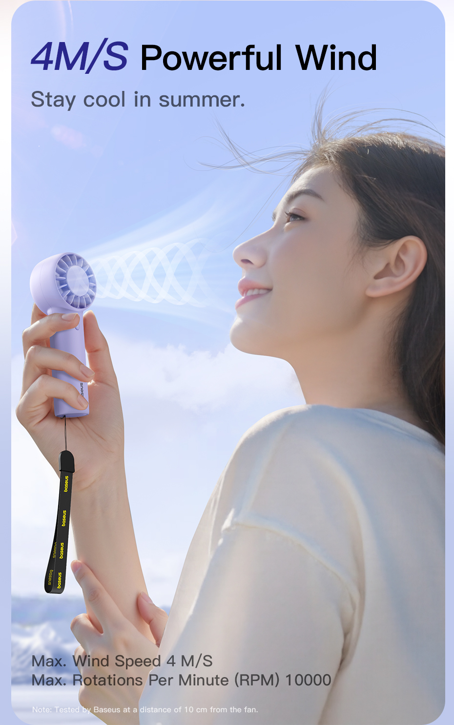 Baseus GoTrip DT1 Mini Handheld Fan USB Rechargeable Turbo Fan ...