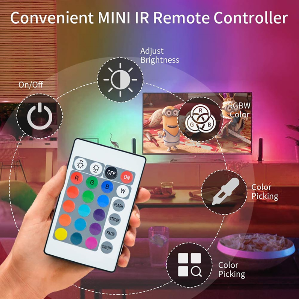 LED Strip light RGB USB LED Strip IR RF Remote Controller 17Key 24 Key ...