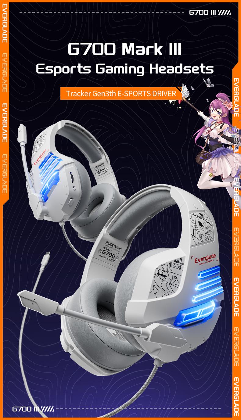 PLEXTONE G700 Gaming Headset Noise Cancelling Headphones 3.5mm with ...