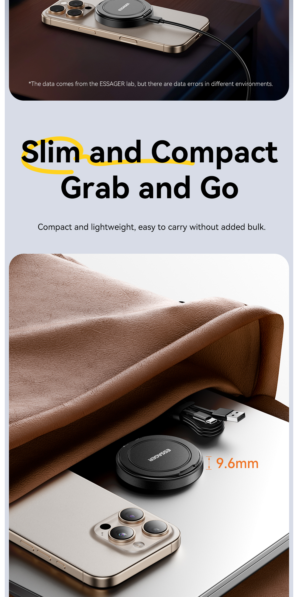 ESSAGER 15W Magnetic Wireless Charger Stand 2-in-1 Charging Stand For ...