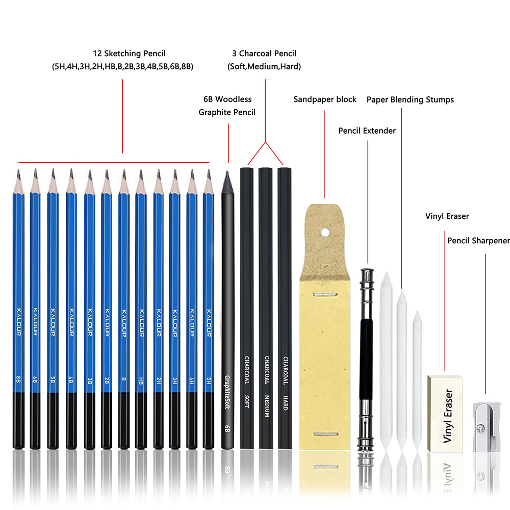 145pcs Sketch Pencil Set Artist Craft Professional Drawing Pencil Set ...