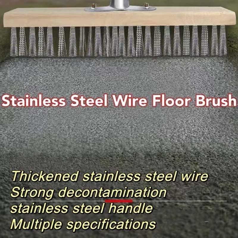 Floor Scrub Wire Brush heavy duty metal Stainless Steel Brush with long ...