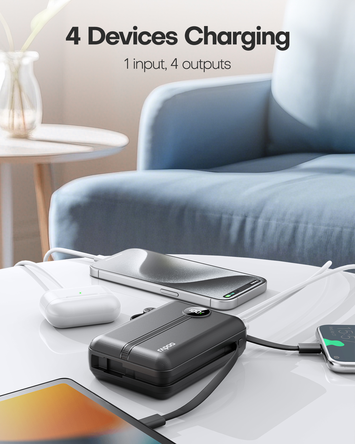 Rapoo RH20ms Pro 20000mAh Powerbank Built In Cable 22.5W Super Fast ...