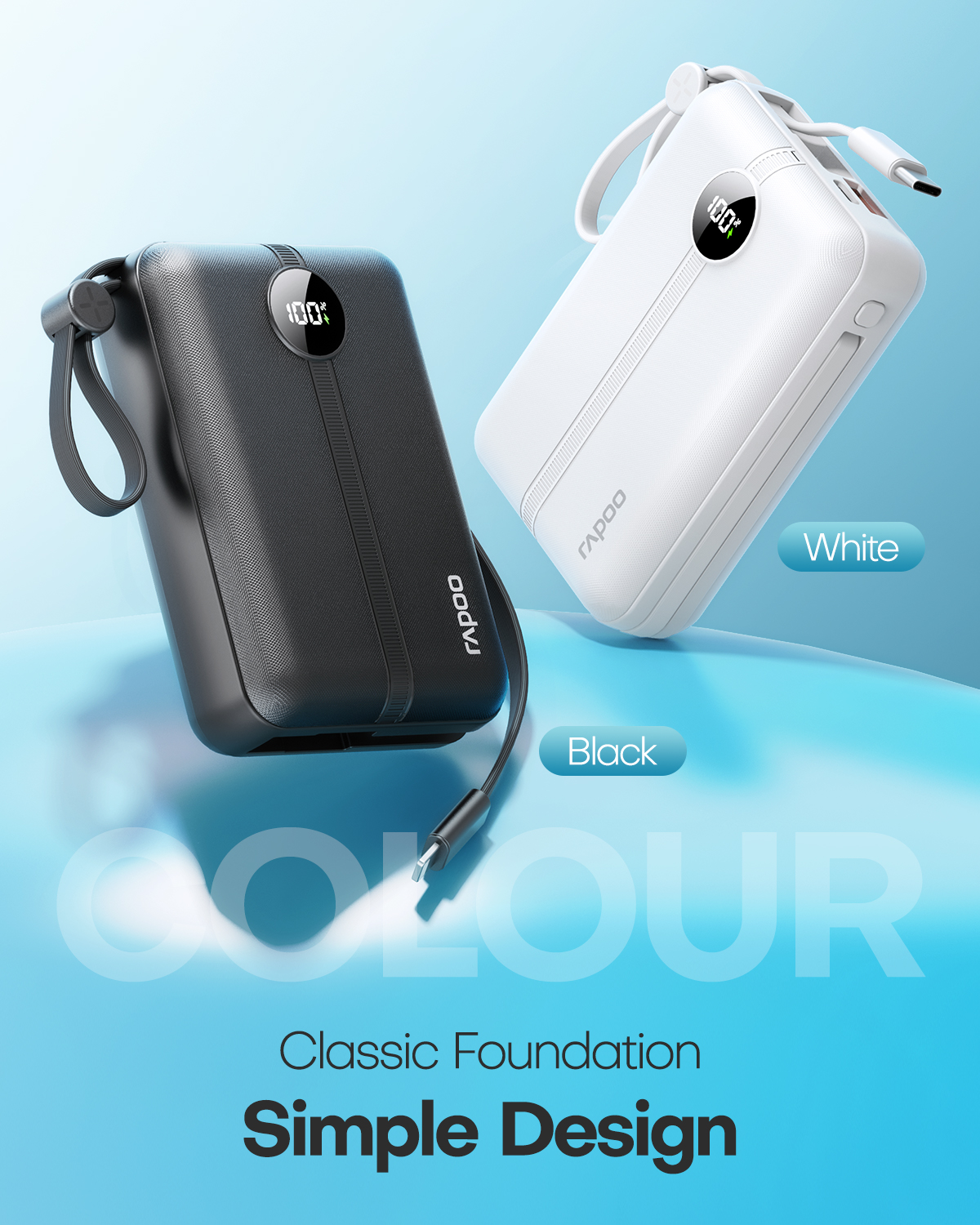 Rapoo RH20ms Pro 20000mAh Powerbank Built In Cable 22.5W Super Fast ...