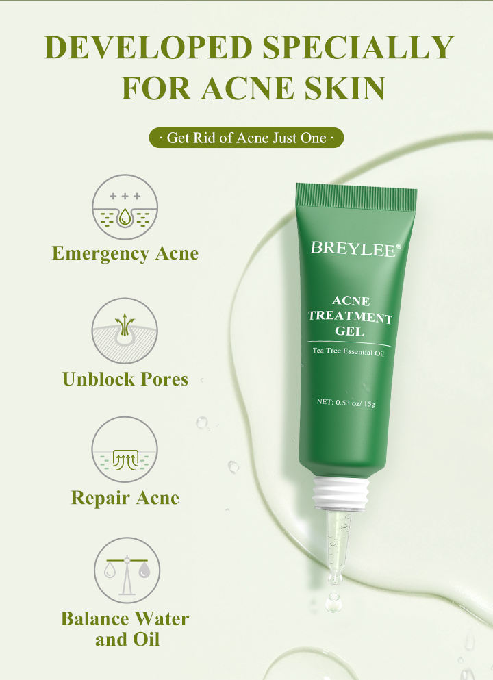 BREYLEE Tea Tree Acne Treatment Gel Acne Remover Gel Pimple Marks Remover Acne Scar Removal ...