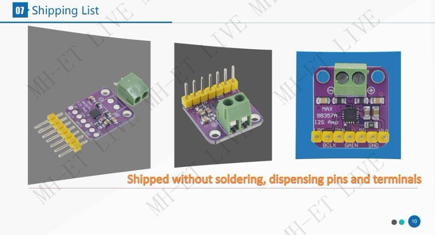 Max98357 I2S 3W Class D Amplifier Breakout Interface Dac Decoder Module ...