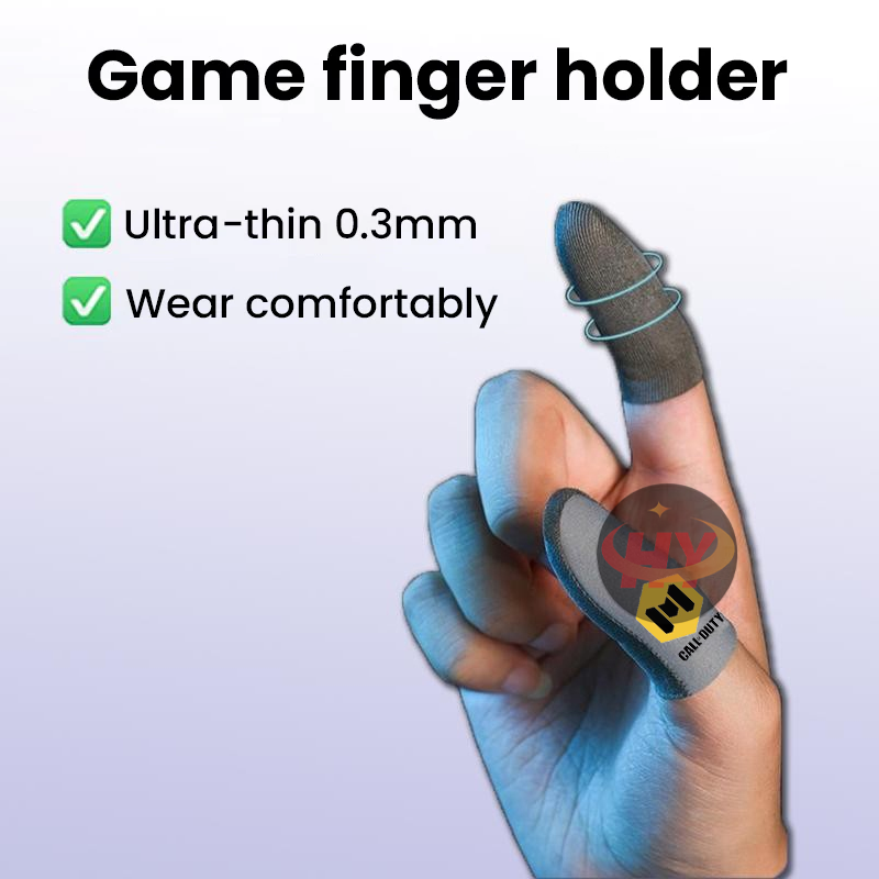 HY Gaming Finger Sleeve Professional Game Gloves Silver Cloth For CODM ...