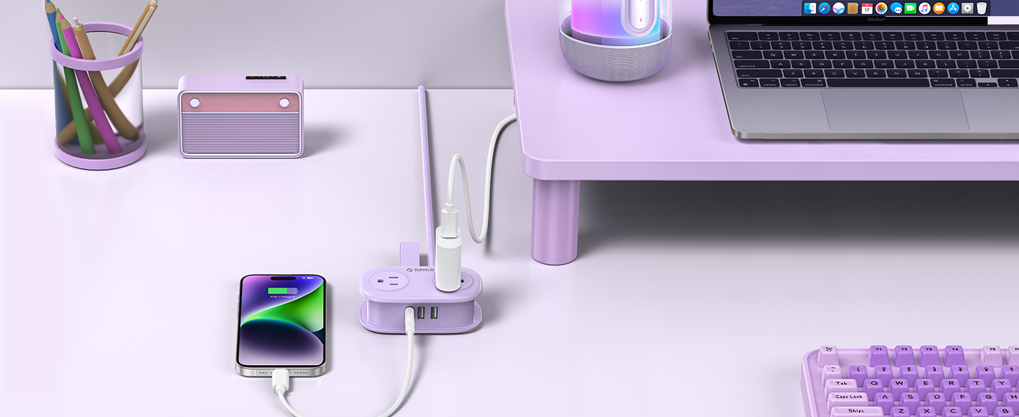 ORICO Travel Power Strip Colorful and Compact Extension Cord 4 Gang ...