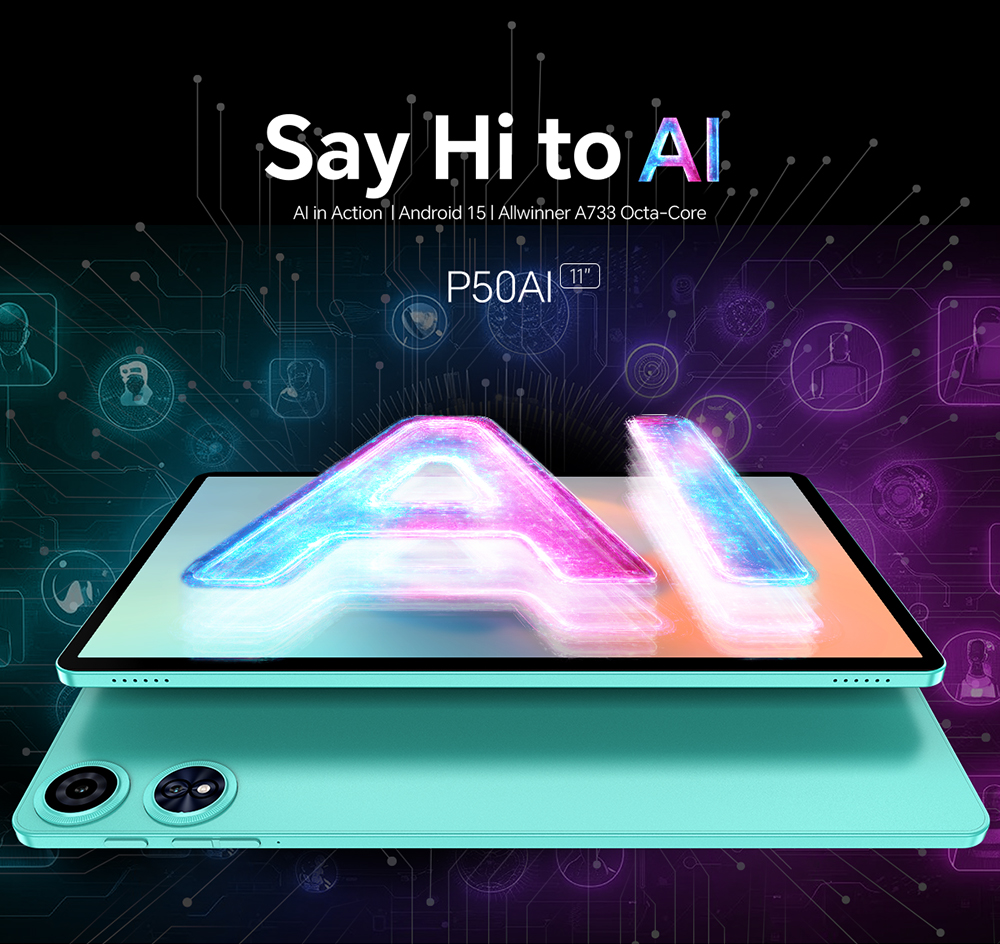 TECLAST P50 AI 11"Tablet FHD Display Android 15 A733 Octa-Core 16GB(6 ...