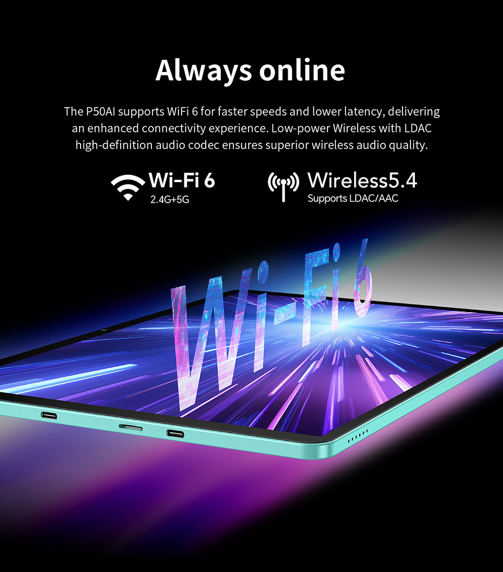 TECLAST P50 AI 11"Tablet FHD Display Android 15 A733 Octa-Core 16GB(6 ...