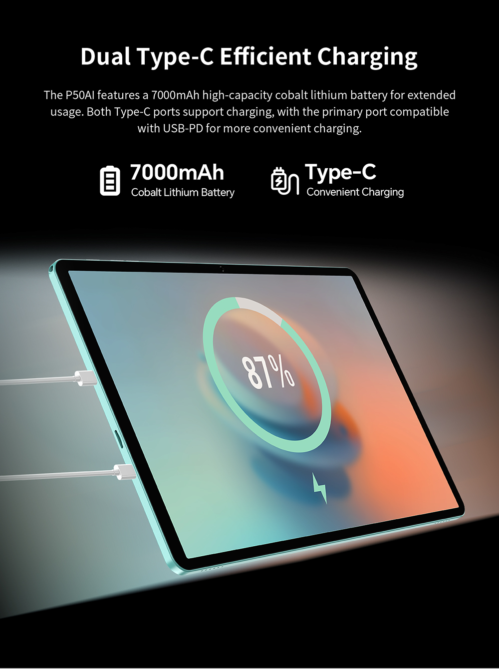 TECLAST P50 AI 11"Tablet FHD Display Android 15 A733 Octa-Core 16GB(6 ...