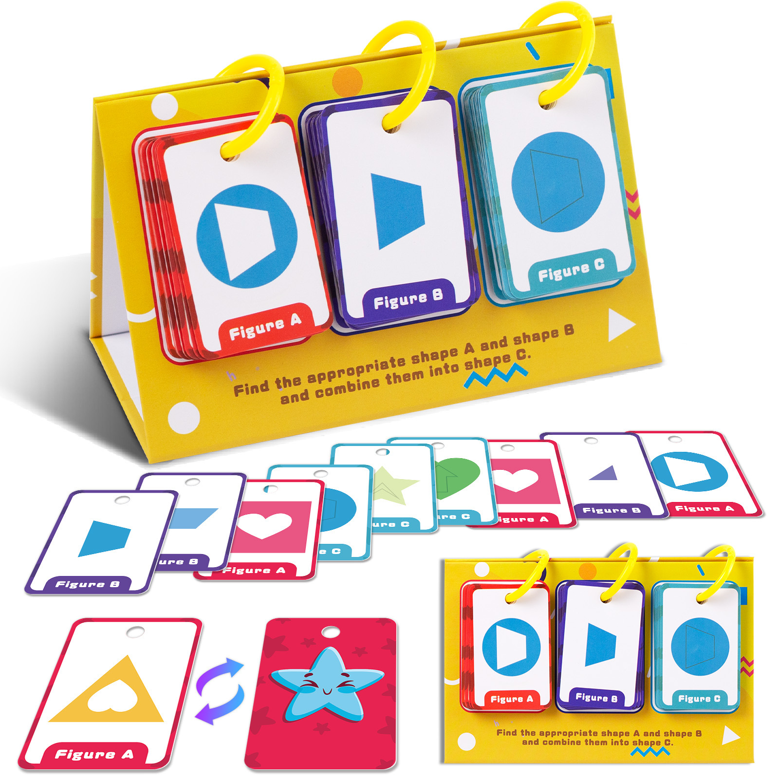 Shape Matching Cards for Kids 60pcs Geometry Learning Spatial Awareness ...