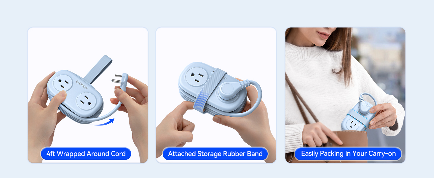 ORICO Extension Cord with USB Ports Type C 4 Gang Portable Power Strip ...