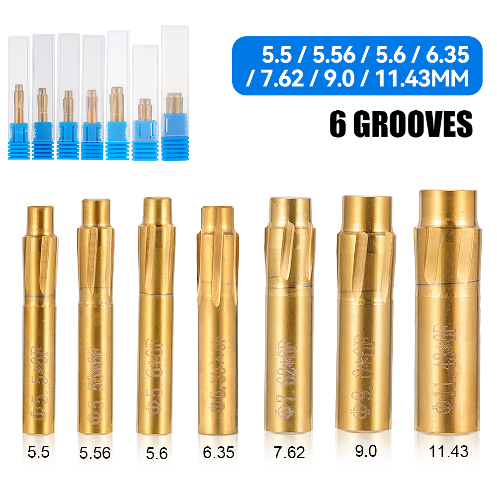 5.5/5.56/5.6/7.62/9mm 6-slot ordinary short screw drill bit push ...