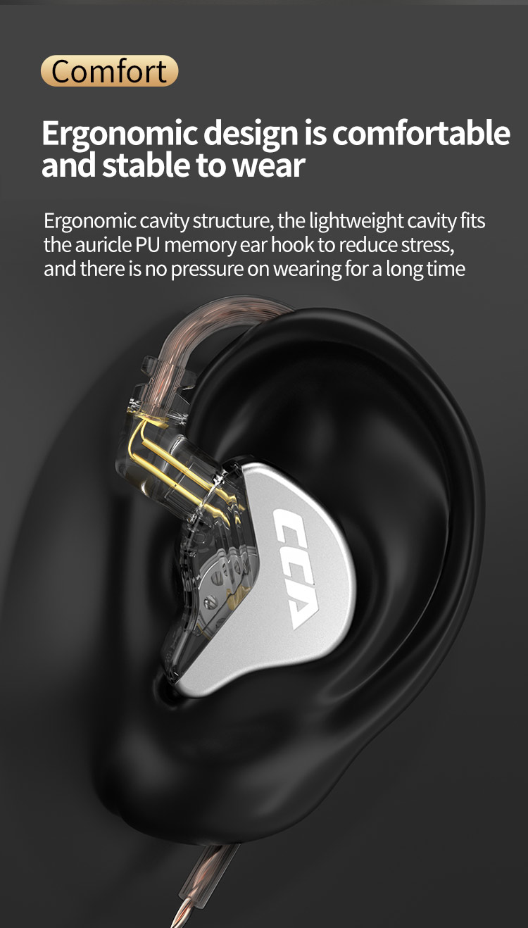 CCA CRA Hanging In Ear Wired HiFi Headset Monitor Headphones Noice ...