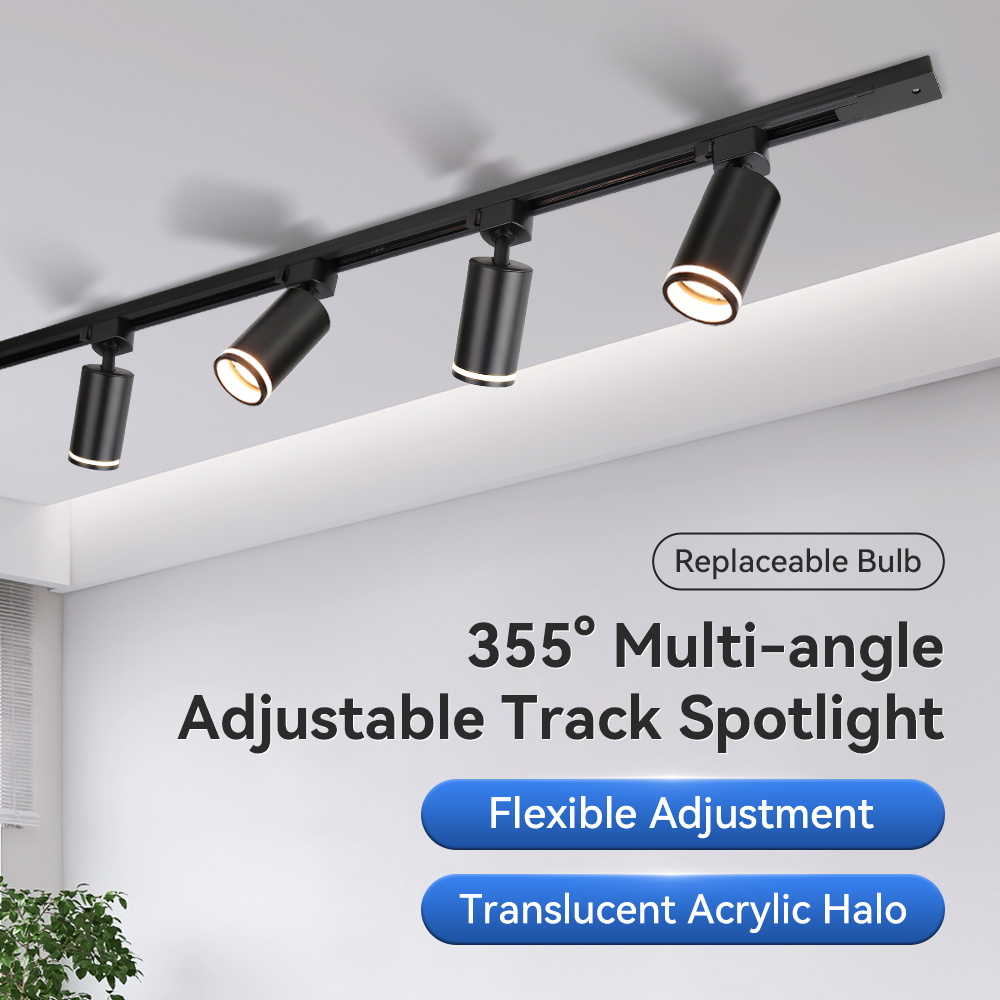 Led Spotlight Ceiling Track Light Replaceable Bulb GU10 Rail Lamp ...