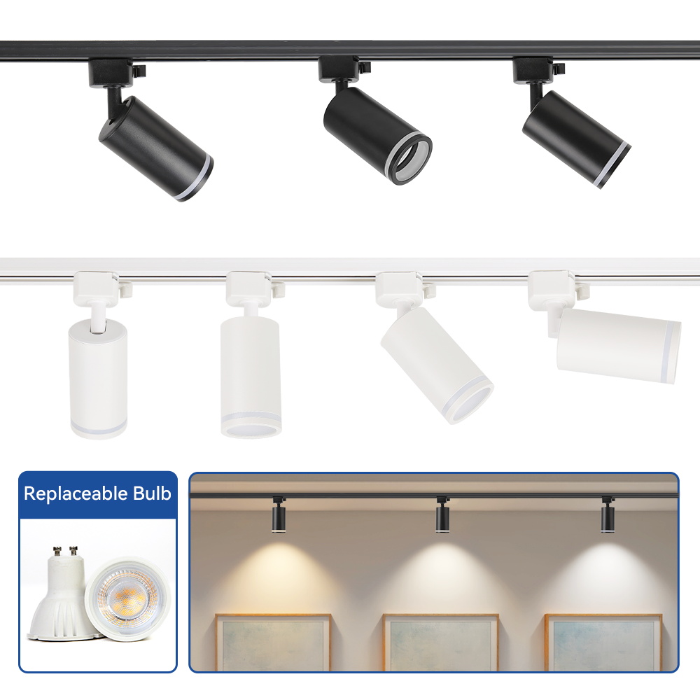 Led Spotlight Ceiling Track Light Replaceable Bulb GU10 Rail Lamp ...