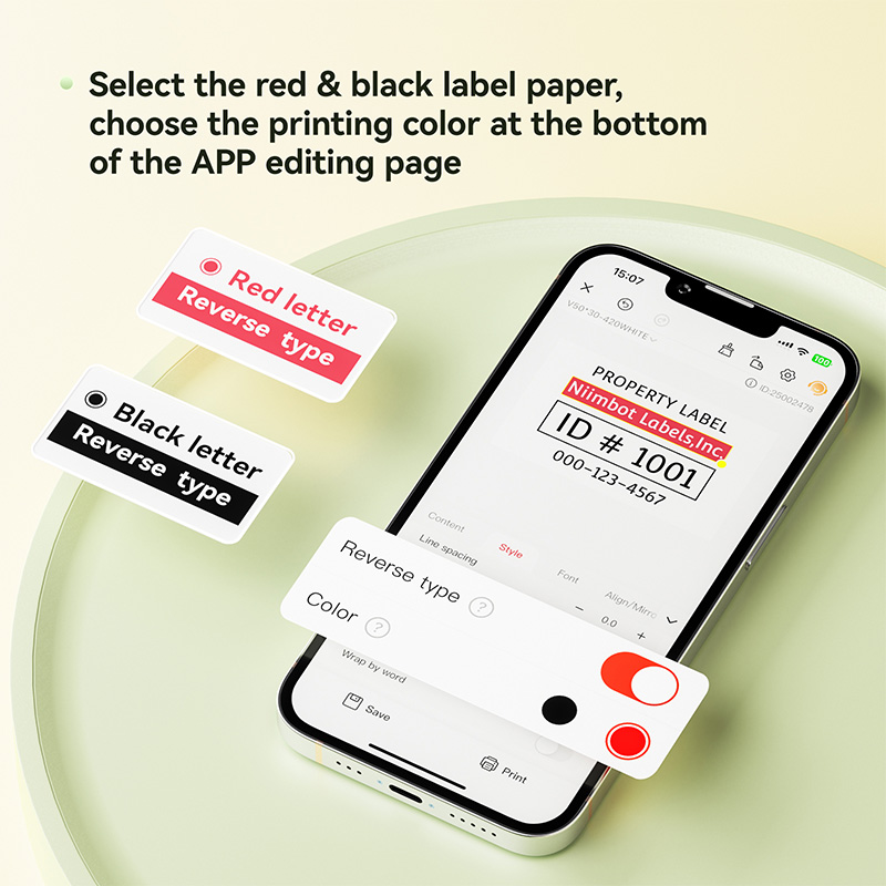 Niimbot B21 Pro exclusive red and black label paper price labels ...