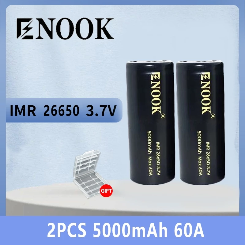 Enook rechargeable battery 26650 5000mAh MAX 60A black lithium-ion ...