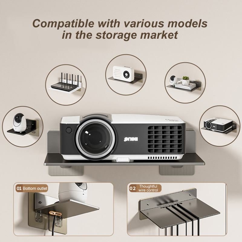 Baokemo Wall Mounted Stainless Steel Drill-Free Set-top Box Bracket ...