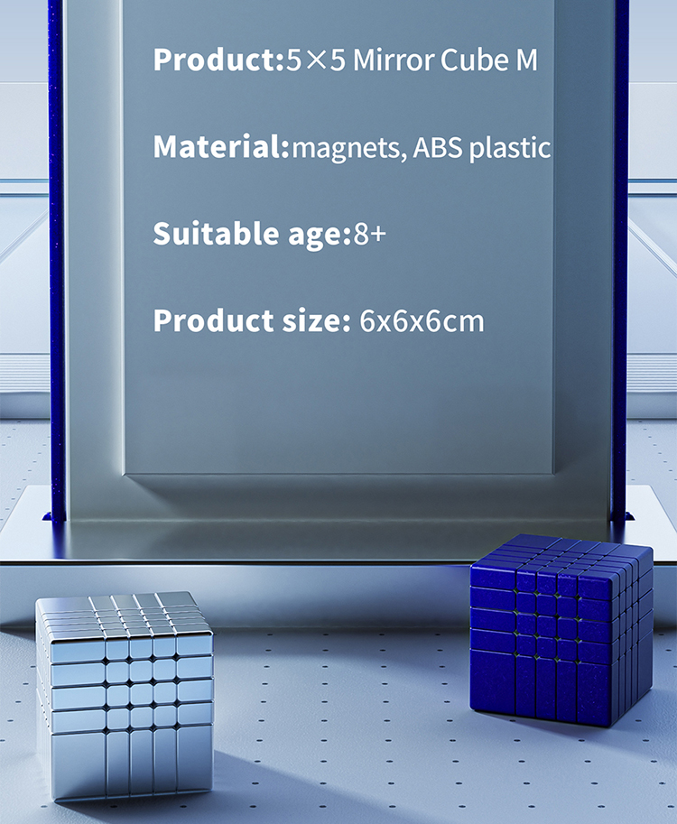 Diansheng Mirror 5x5 Magnetic Cube Metallic Silver Professional 5x5 ...