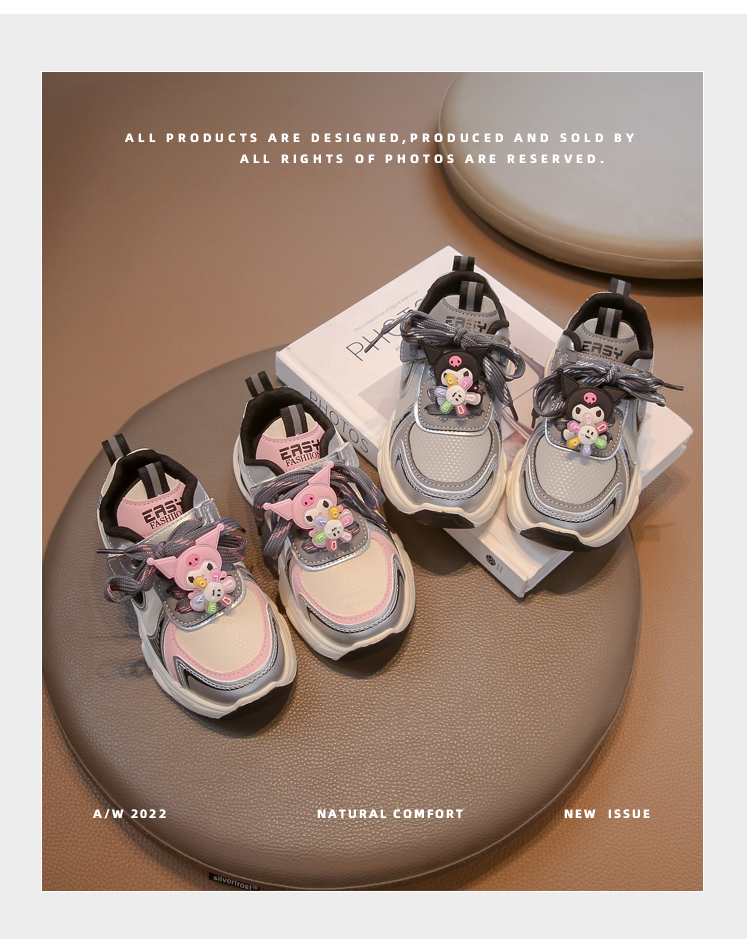 KIKI Trend Kuromi Rubber Shoes For Kids Gilrs Cute Churry Sneakers ...