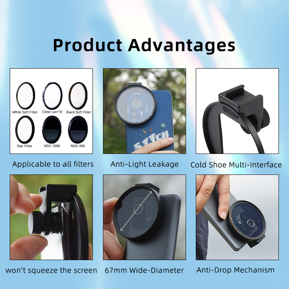 Lightdow 67mm Phone Lens Filter Holder for ND Filter CPL Filter Soft ...