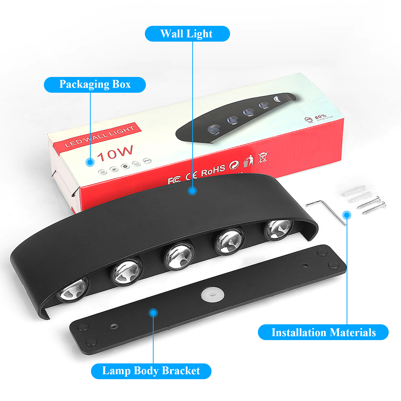 Led wall lamp outdoor light indoor wall lights Non Rust waterproof ...