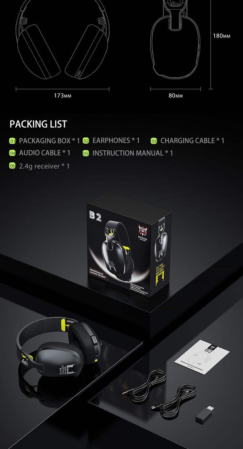 ONIKUMA B2 Wireless Headphones ANC Noise Cancelation Lightweight Design ...