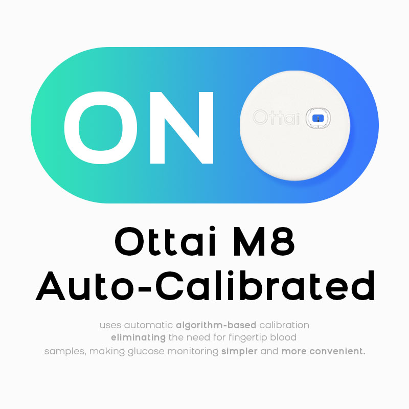 Ottai CGM Continuous Glucose Monitor System 24h Real-time Blood Sugar ...