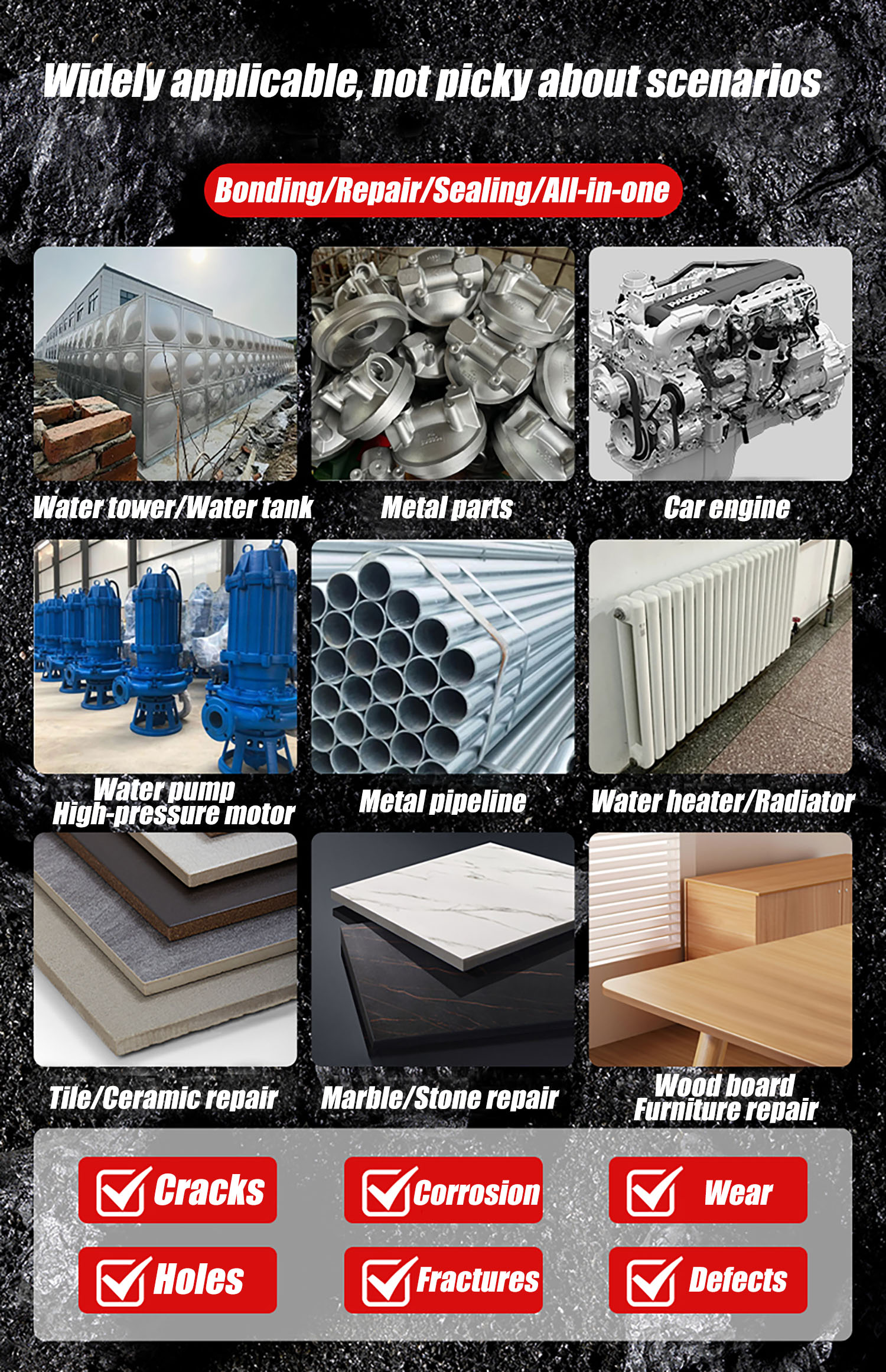 GOOTI Multi Purpose Epoxy Compond Putty Sealant Mud Metal Bonding Shaping Crack Steel and ...