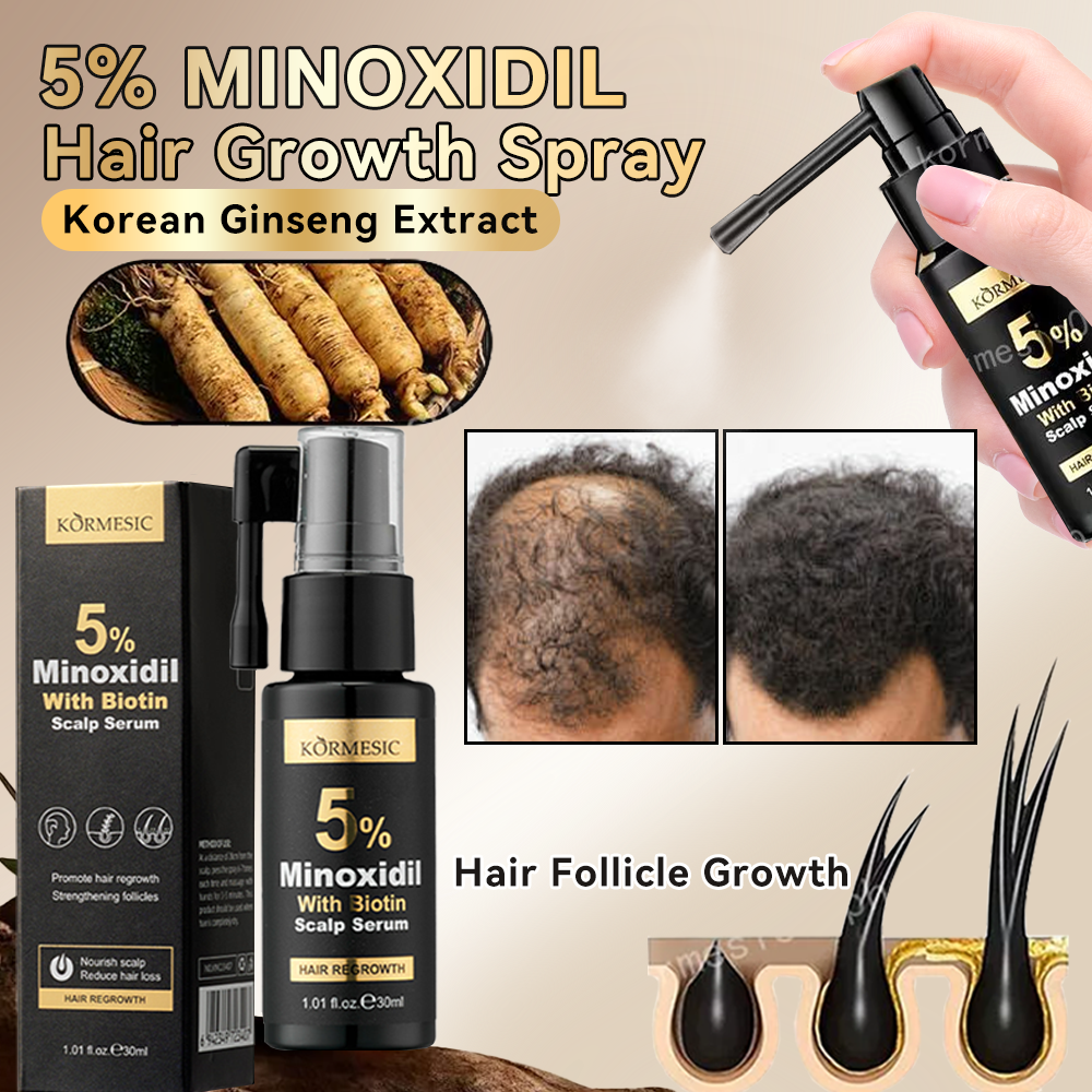 Minoxidil 5% Hair Grower Spray Biotin 30ml Fast Hair Loss Treatment Men ...